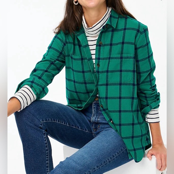 J. Crew Factory | Tops | J Crew Factory Plaid Flannel Shirtjacket Nwt | Poshmark